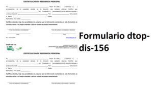 Form DTOP-DIS-156 in Puerto Rico: Certification of Principal Residence ...